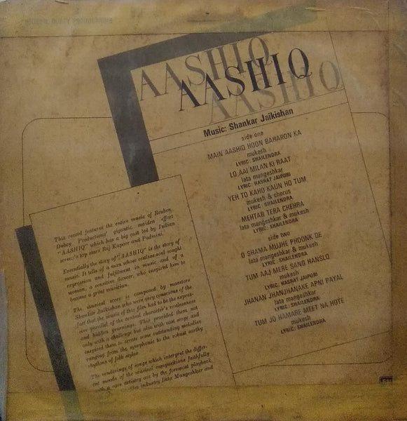 "AASHIQ AASHIQ" Hindi vinyl LP – BollywoodVinyl