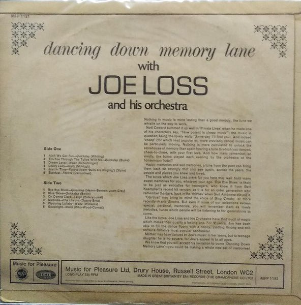 "DANCING DOWN MEMORY LANE WITH JOE LOSS AND HIS ORCHESTRA" English vin – BollywoodVinyl