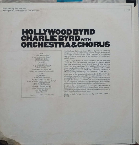 HOLLYWOOD BYRD CHARLIE BYARD WITH ORCHESTRA AND CHORUS-English vinyl L ...