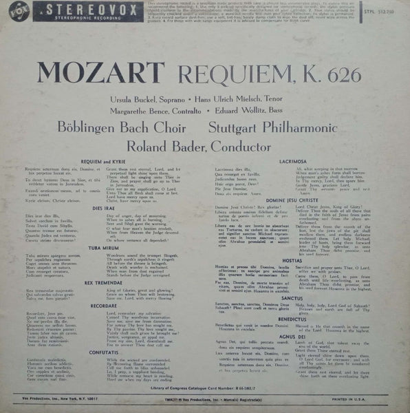 MOZART REQUIEM-English vinyl LP – BollywoodVinyl