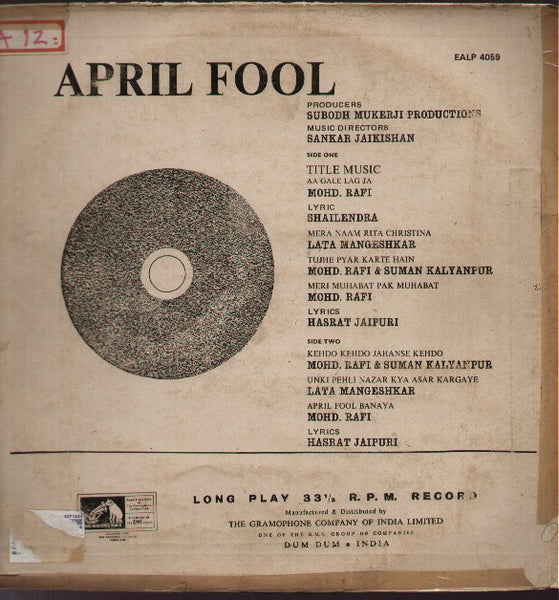Buy April Fool Indian Movie Record. Best Bollywood Vinyls at ...