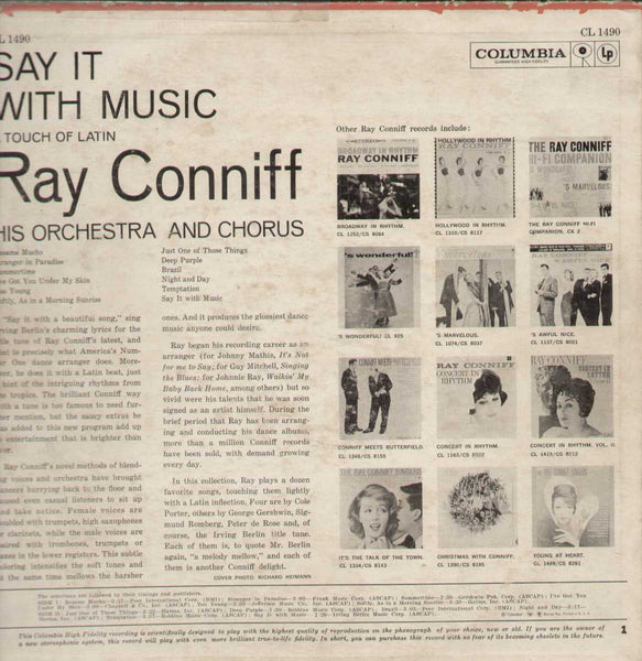 Buy Ray Conniff His Orchestra And Chorus Say It With Music lp record at ...