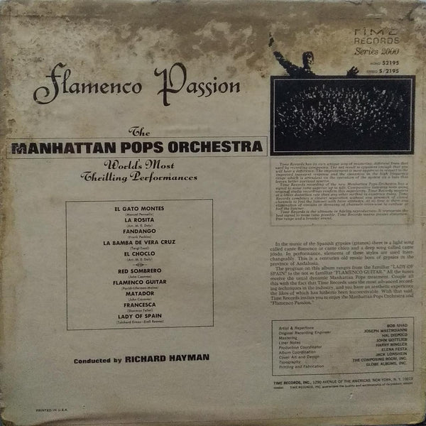 "FLAMENCO PASSION MANHATTAN POPS ORCHESTRA" English vinyl LP ...