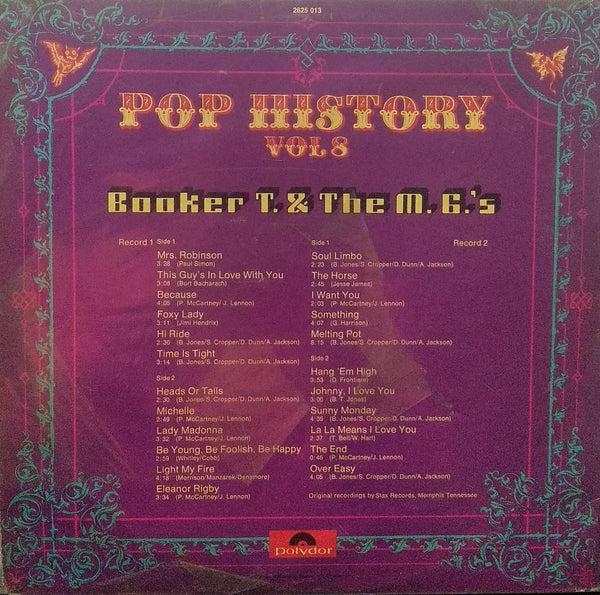"POP HISTORY VOL S BOOKER T. & THE M. G.'S" English vinyl LP – BollywoodVinyl