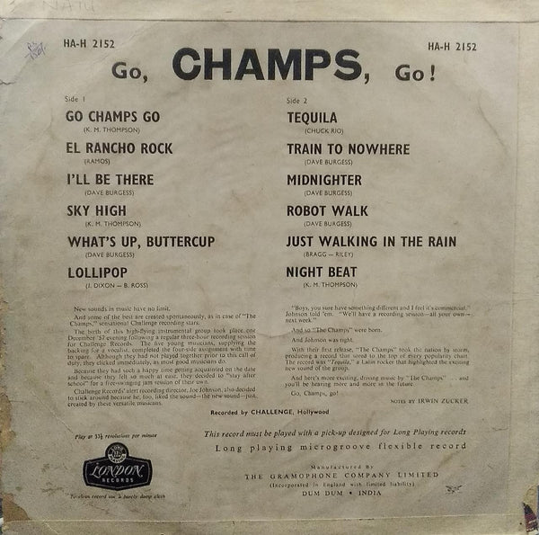 "GO CHAMPS GO" English vinyl Lp – BollywoodVinyl
