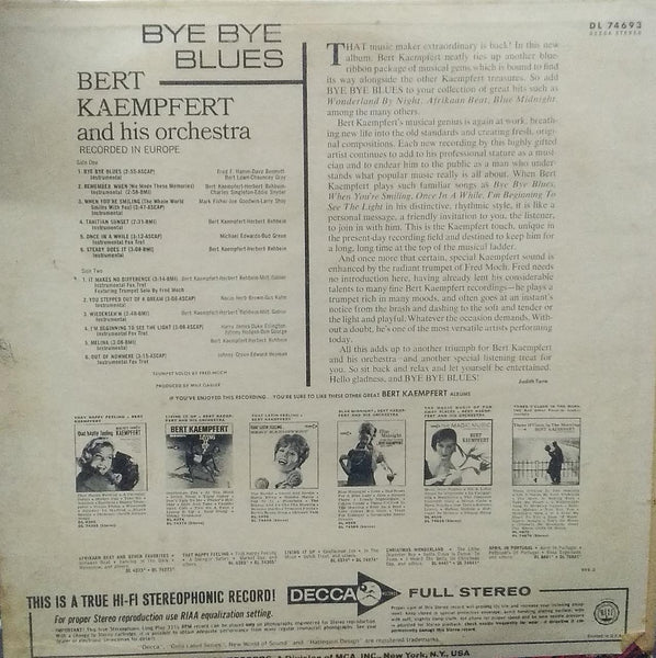 "BYE BYE BLUES" English vinyl LP – BollywoodVinyl
