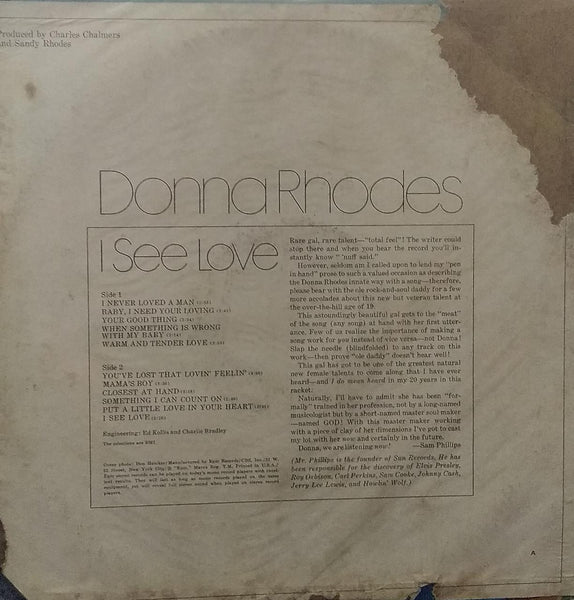"DONNA RHODES I SEE LOVE" English vinyl LP – BollywoodVinyl
